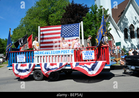 Veterans on American Legion Float in Parade Stock Photo - Alamy