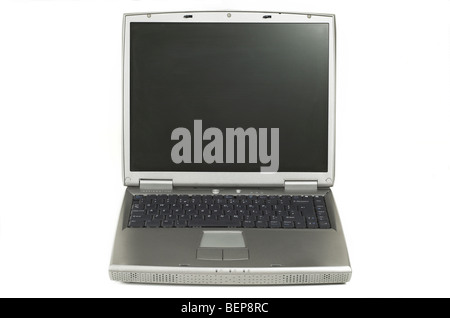 A typical silver gray laptop approx 2005 Stock Photo - Alamy