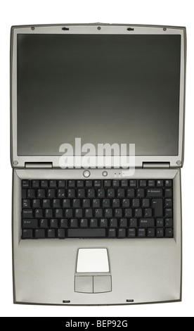 A typical silver gray laptop approx 2005 Stock Photo - Alamy