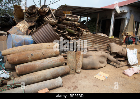 VIETNAM Scrap metal from bombs at a junk yard. See description for full ...
