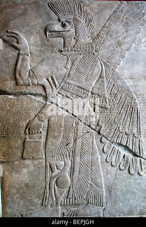 Assyrian reliefs in alabaster, showing winged divine beings, Pergamon ...