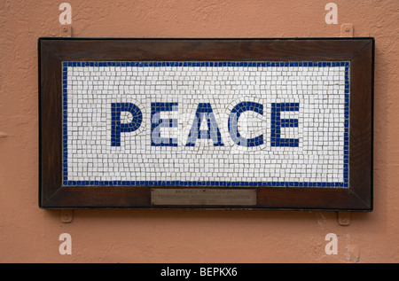 peace sign and tourist attractions next to the crossing point on ledra ...