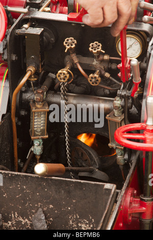 Controls of scale model steam traction engine Stock Photo - Alamy