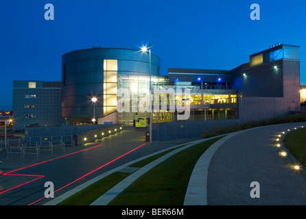 Exterior night shot of Millennium Point science museum & education ...