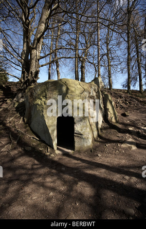 The Hermitage folly carved from solid rock at May Beck, Sneaton Forest ...