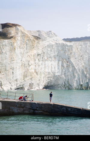 People fishing at "Splash Point", Seaford, Sussex, England, UK Stock ...