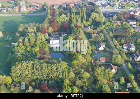 Aerial of a village with ribbon development Stock Photo - Alamy