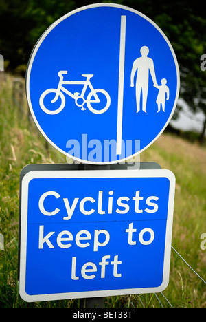 Keep left road sign Stock Photo - Alamy