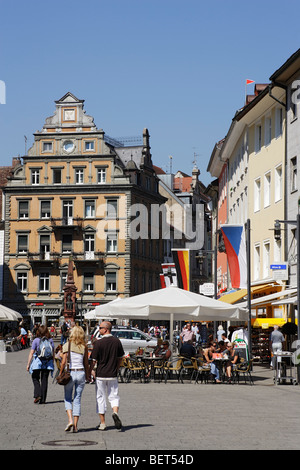 People strolling along Kanzleistrasse, Konstanz, Baden-Wurttemberg ...