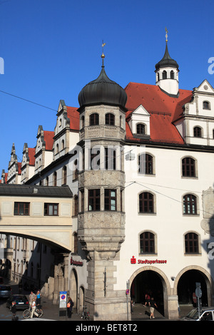 Typical Architecture, Street Scene, Munich, Bavaria, Germany, Europe ...