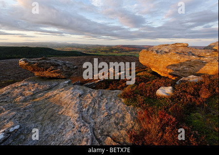 Dove Crag on the Simonside Hills near Rothbury, Northumberland National ...