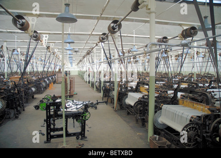 The weaving shed at Queen Street Mill in Lancashire, a preserved steam ...
