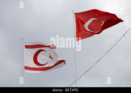 The flags of Turkey and the Turkish Republic of Northern Cyprus fly ...