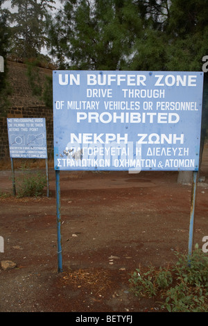 Warning signs in the demilitarized zone on the border between North ...