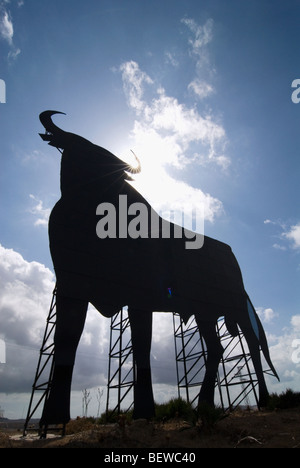 Osborne bull advertising sign near Malaga, Andalusia, Spain, Europe ...