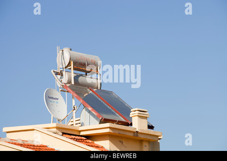 Solar water heaters on houses in Teos, in Western Turkey Stock Photo ...
