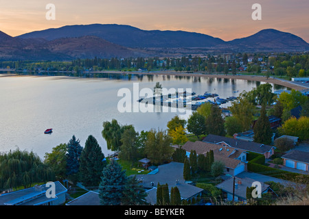 Skaha Park and Marina at sunset, Skaha Lake, Penticton, Okanagan ...