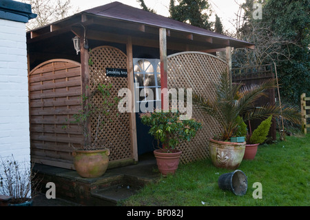 Outside covered smoking area Stock Photo - Alamy