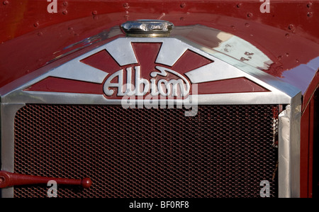 Radiator Grill on Albion Lorry showing Gardner Diesel plate Stock Photo ...