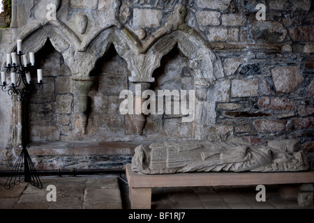 Interior of St. Oran's Chapel. Part of Iona Abbey on the Isle of Iona ...