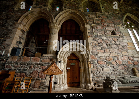 Interior of St. Oran's Chapel. Part of Iona Abbey on the Isle of Iona ...