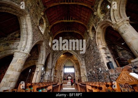 Interior of St. Oran's Chapel. Part of Iona Abbey on the Isle of Iona ...