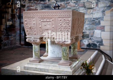 Interior of St. Oran's Chapel. Part of Iona Abbey on the Isle of Iona ...