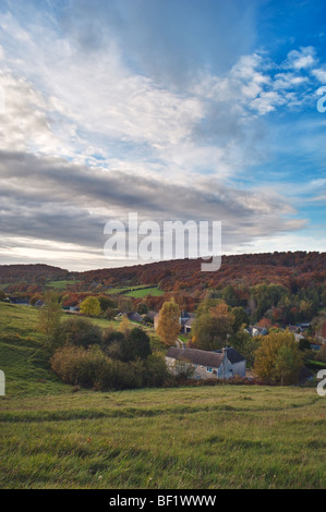 Cotswold limestone grassland at Cranham Common, Gloucestershire Stock ...