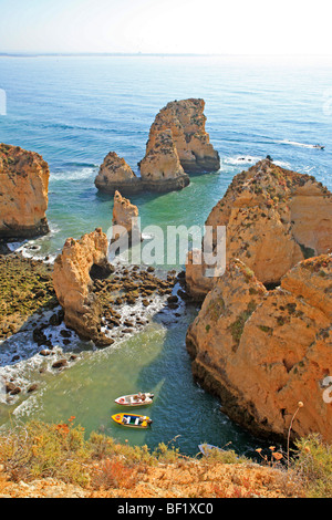 Rocks of the Algarve near Lagos, Atlantic Coast, Portugal, Europe Stock ...