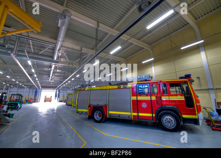 Fire station garage interior Stock Photo - Alamy