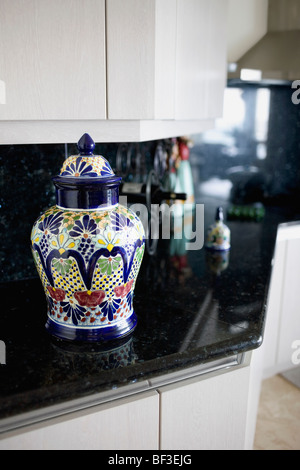 interior design, kitchen counter, earthenware, modern Stock Photo - Alamy