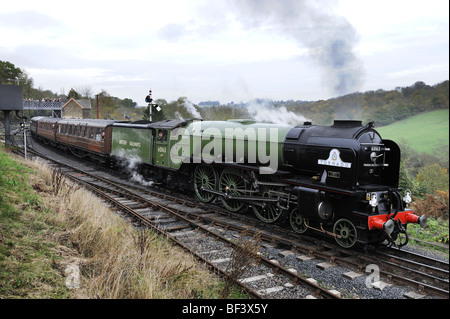 Newly built steam train, Tornado, crossing the Royal Border Bridge at ...