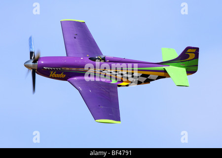 P-51D Mustang racer "Voodoo" makes a pass during a Mustang gathering at ...