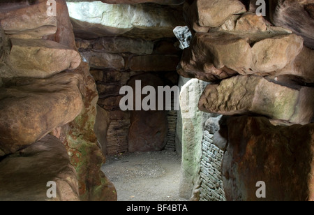 West Kennet Long Barrow in the winter at sunrise. Neolithic chambered ...