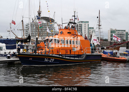 RNLI (Inner Wheel ll) Trent class Lifeboat moored in Cardiff bay during ...