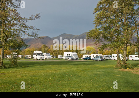 Caravaning and Camping Club site at Keswick. Picture taken at dusk ...