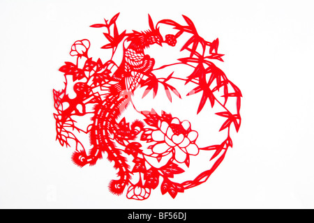 Phoenix patterns of Chinese Paper Cutting, Beijing, China Stock Photo ...