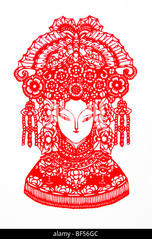 Chinese Paper Cutting art with Peking Opera facial pattern, Beijing ...