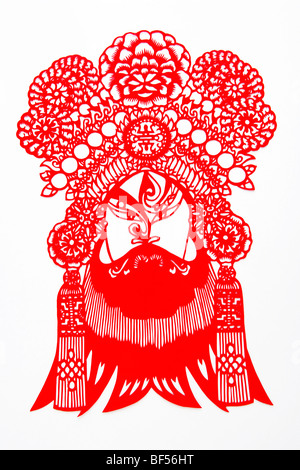 Chinese Paper Cutting art with Peking Opera facial pattern, Beijing ...