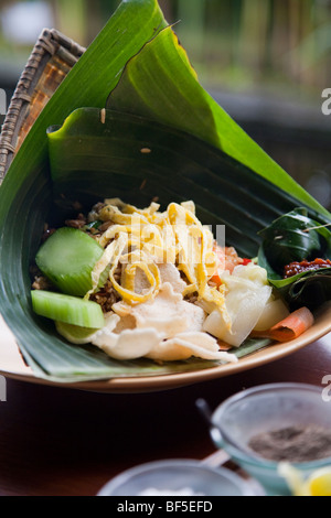Fresh prepared malaysian fried rice with vegetables on local market on ...