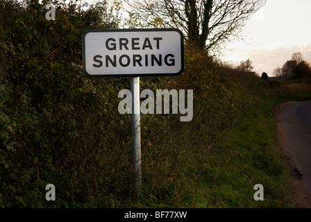 road sign Great Snoring Norfolk England UK Stock Photo - Alamy