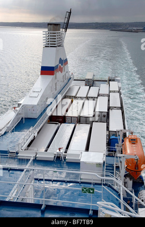 Freight on board the "Mv Cotentin" of the Brittany Ferries company ...