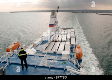 Freight on board the "Mv Cotentin" of the Brittany Ferries company ...