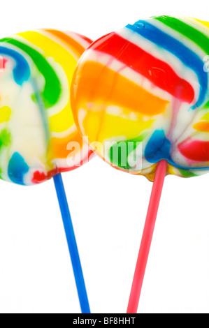 Lolly pops isolated against a white background Stock Photo - Alamy