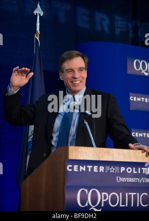 U.S. Senator Mark Warner (D-VA) speaks to reporters after the weekly ...