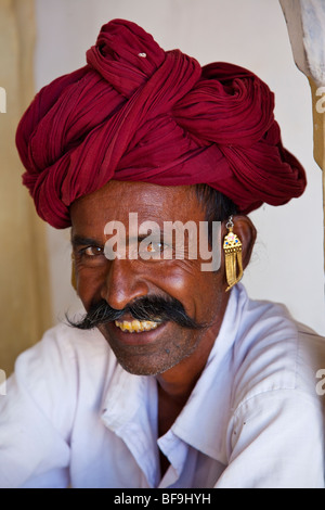 Pushkar fair, Portrait of an rajasthani rajput male with beard and ...