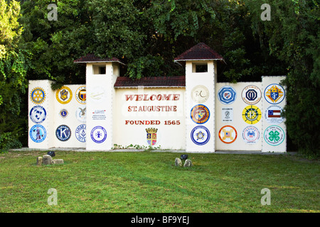 Welcome to St Augustine Florida Sign USA Stock Photo - Alamy
