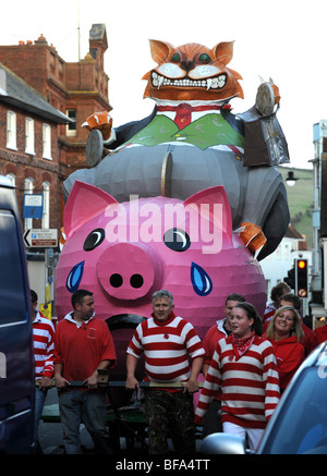 The Waterloo Bonfire Society with their effigy depicting fat cat ...