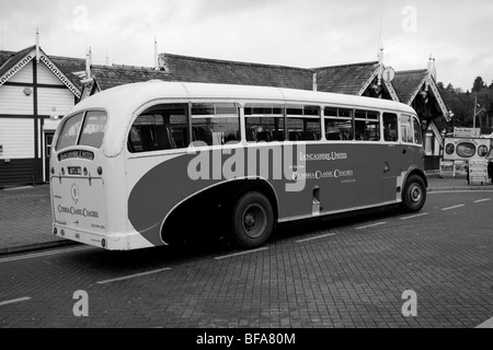 charabanc vintage coach at Bowness Bay Pier Head on Lake Windermere ...