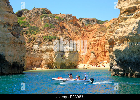 Boat trip along the coast near Lagoa, Faro district, Portugal, Europe ...